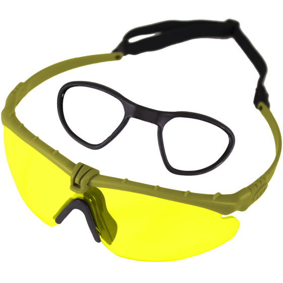 BATTLE PRO'S PROTECTIVE EYEWEAR (WITH INSERT) (YELLOW-GREEN) – Just Airsoft